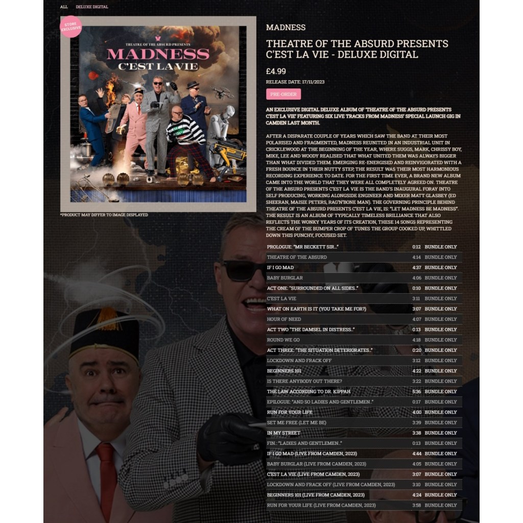 THEATRE OF THE ABSURD PRESENTS MADNESS: C’EST LA VIE – Madnessography