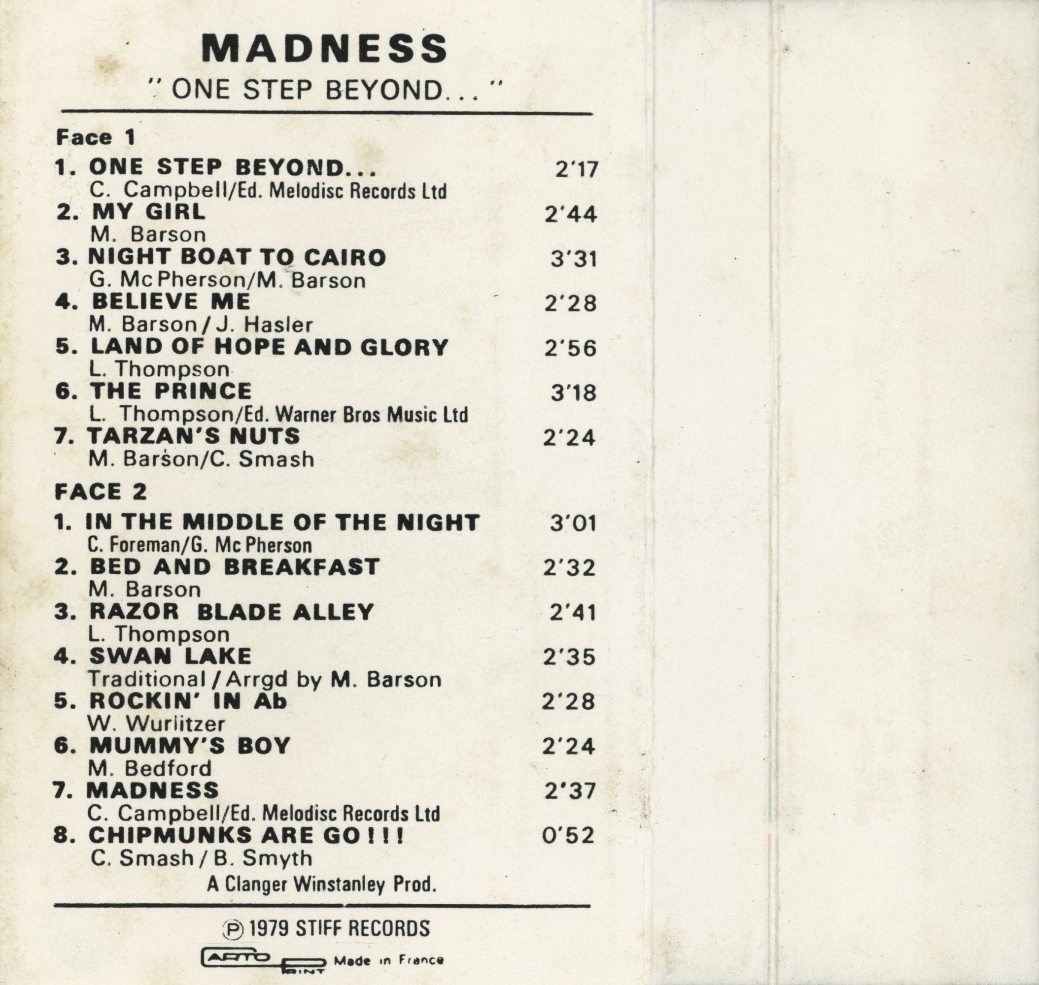 ONE STEP BEYOND…, France, 1979 – Madnessography