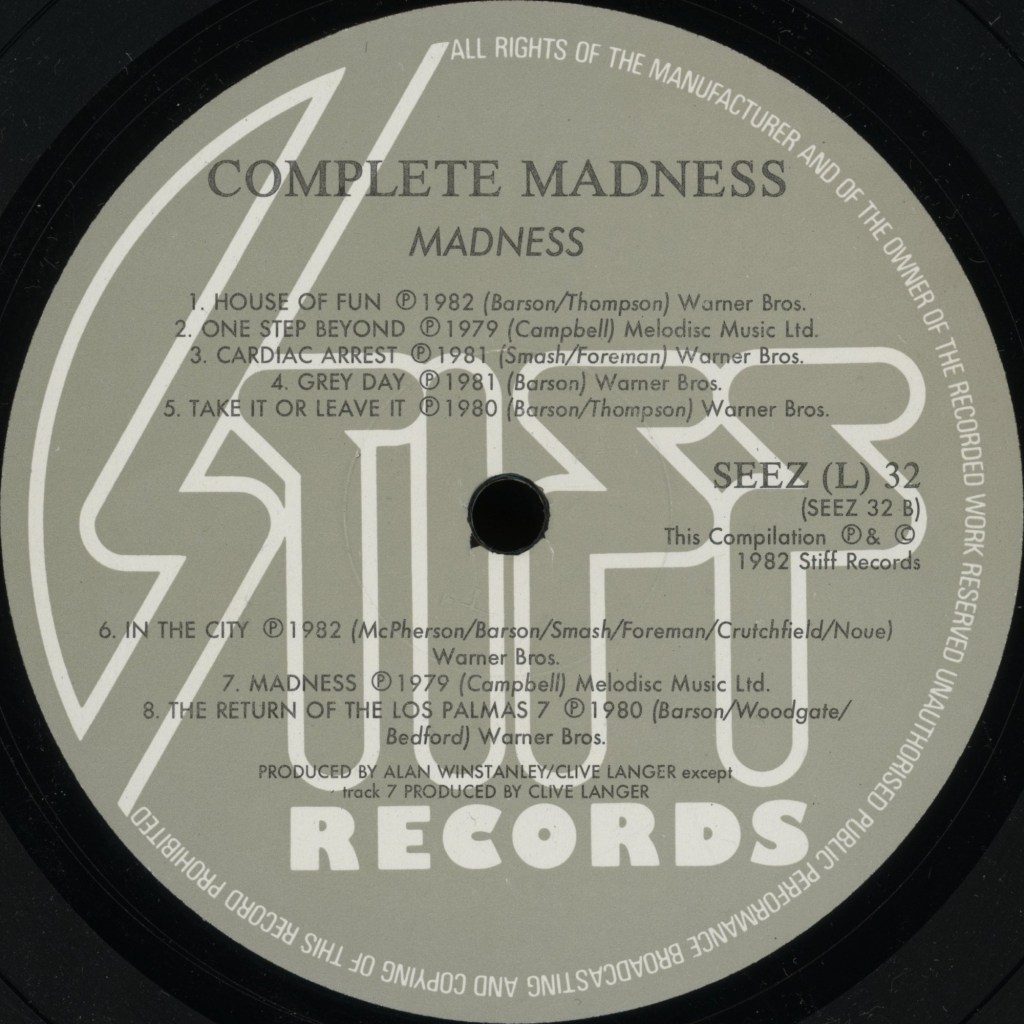 COMPLETE MADNESS, South Africa, 1982 – Madnessography