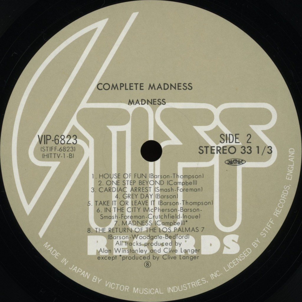 COMPLETE MADNESS, Japan, 1982 – Madnessography