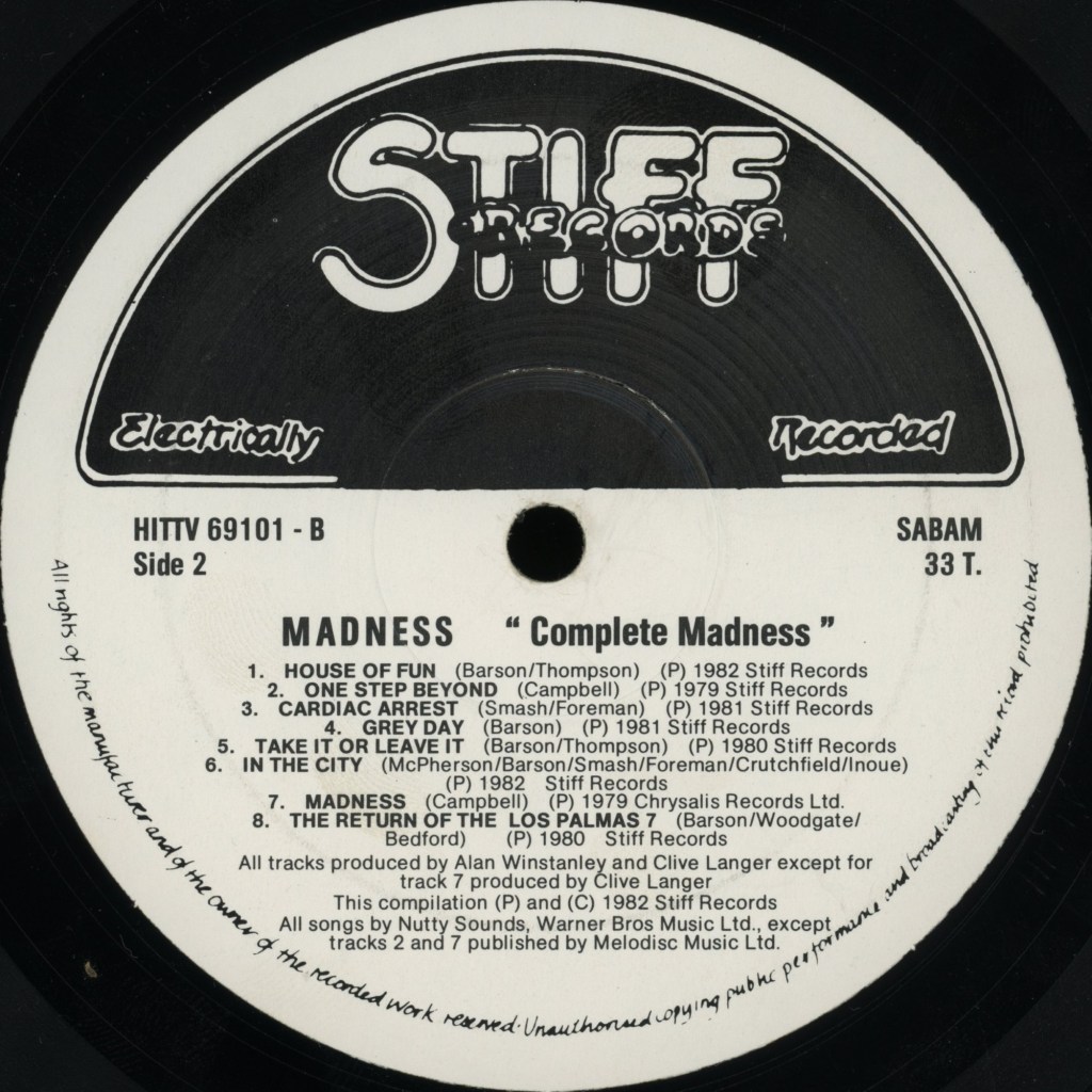 COMPLETE MADNESS, Belgium, 1982 – Madnessography