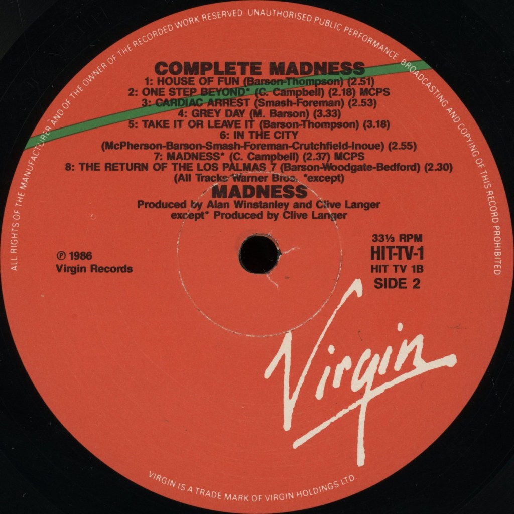 COMPLETE MADNESS, Australia, 1986 – Madnessography