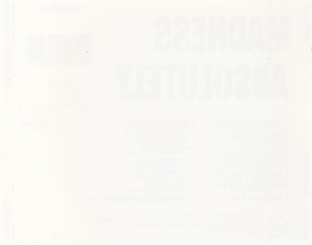 ABSOLUTELY, UK / Europe, 1989 – Madnessography