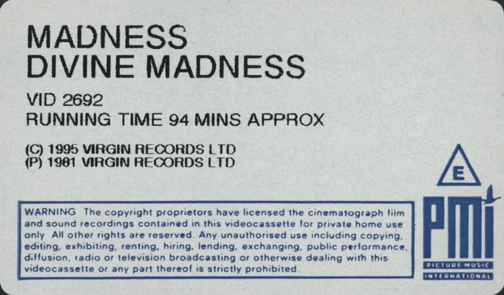 DIVINE MADNESS, UK / Europe, 1995 – Madnessography