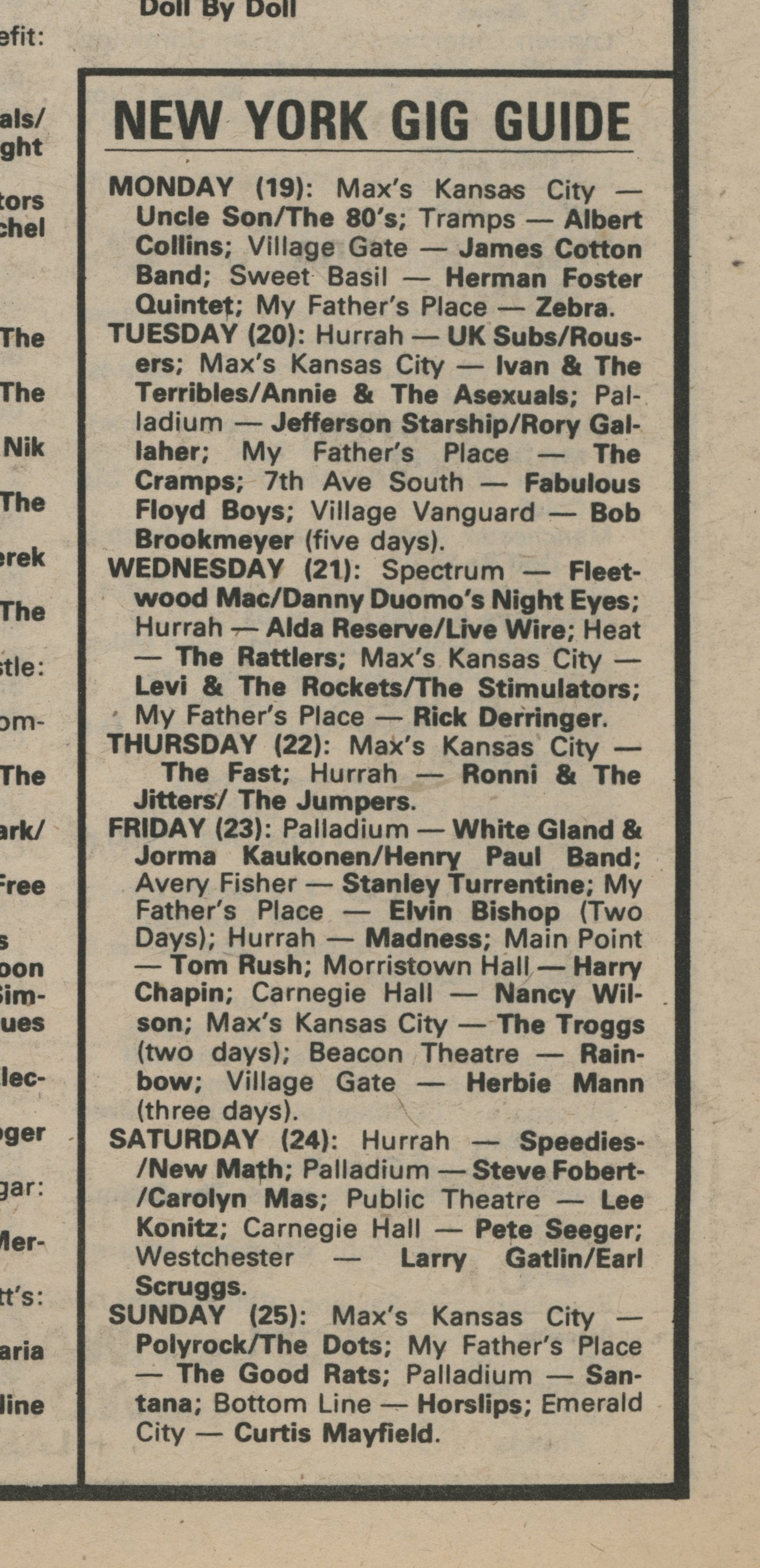 23-Nov-79, Hurrah, New York – Madnessography