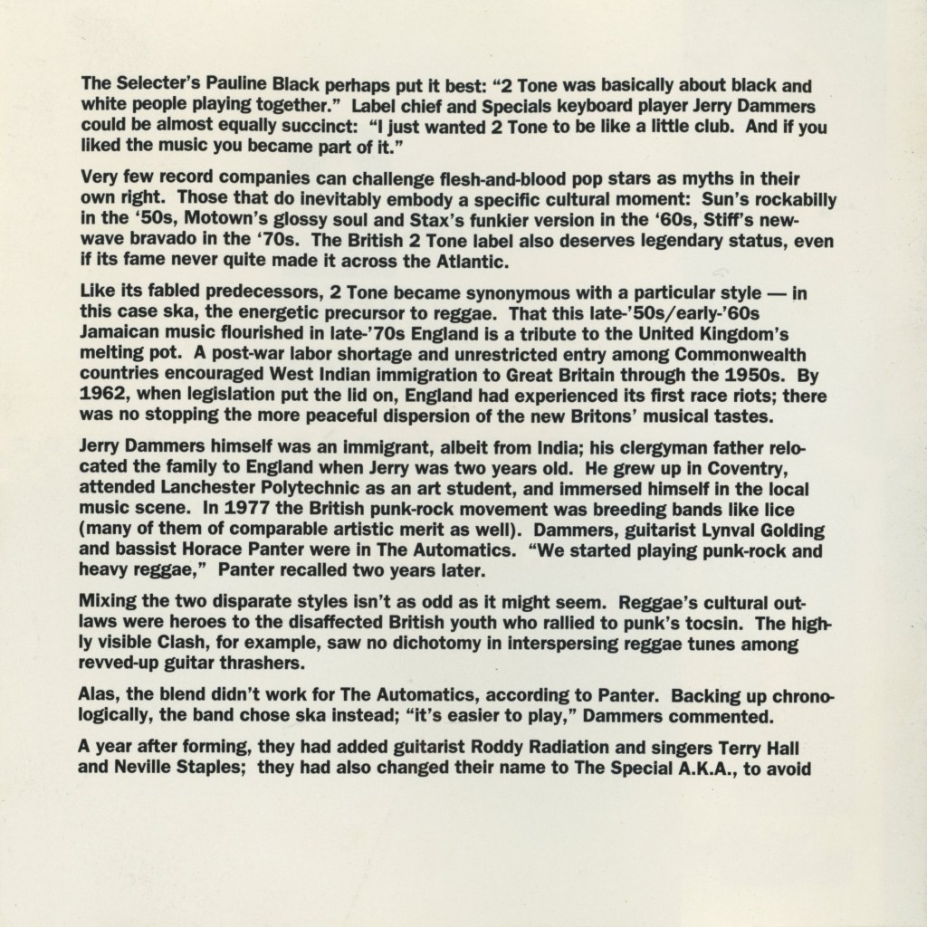 Various – The 2 Tone Collection – A Checkered Past, USA, 1993 – Madnessography